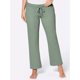 feel good Damen Dehnbund-Hose mit Waffelstruktur, jade, Gr&ouml;&szlig;e 40/42