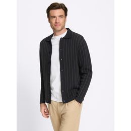 Marco Donati Herren Strickjacke mit Jacquard-Muster, Baumwolle, schwarz, Gr&ouml;&szlig;e 50