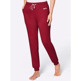 feel good Damen Dehnbund-Hose mit Saumb&uuml;ndchen, kirsche-wei&szlig;, Gr&ouml;&szlig;e 40/42