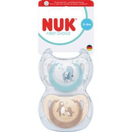 Nuk Schnuller First Choice Silikon, blau/creme, 0-6 Monate