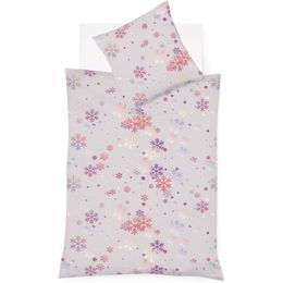 Bettw&auml;sche Fleuresse "Aspen 4375", rosa (rosa, grau), B/L: 135cm x 200cm, 1 Stk., 1 Stk., Feinbiber, B/L: 80cm x 80cm, 2 Stk., Feinbiber, Obermaterial: 100% Baumwolle, Bettw&auml;sche, Bettw&auml;sche, Feinbiber, Baumwolle, in Gr. 135x200, 155x220, 200x200cm