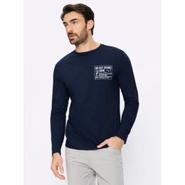 Catamaran Herren Langarmshirt mit platziertem Druck, marine-bedruckt, Gr&ouml;&szlig;e 44/46