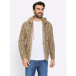 Marco Donati Herren Strickjacke mit Strukturmuster, camel-meliert, Gr&ouml;&szlig;e 50