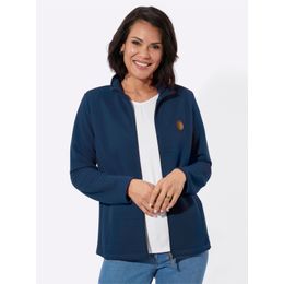 WITT Damen Shirtjacke aus modischem Jersey-Jacquard, jeansblau, Gr&ouml;&szlig;e 36