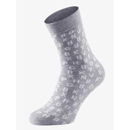 w&auml;schepur w&auml;schepur Damen Socken, grau-wei&szlig;, Gr&ouml;&szlig;e 47-50