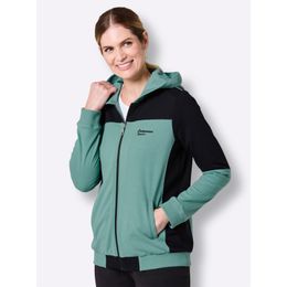 Catamaran Sports Damen Sweatjacke im Colour-Blocking, salbei-schwarz, Gr&ouml;&szlig;e 36/38