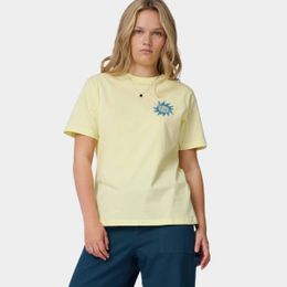 T-Shirt Santa Cruz "SUN DAZE T-SHIRT", Damen, Gr. XS (6), celestial gelb, Obermaterial: 100% Baumwolle, Shirts T-Shirt, sportliche Passform, f&uuml;r sportliche Aktivit&auml;ten, sportlicher Stil