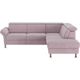 Ecksofa Home Affaire "Calypso L-Form", rosa (altrosa), B:259cm H:85cm T:227cm, 100% Polyester, Sofas, Ecksofa, mit Relaxfunktion motorisch im Sofa 2,5- Sitzer