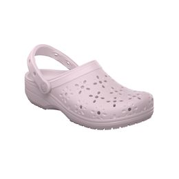 Clog Crocs "Classic Floral Cut Out Clog", Damen, Gr. 36, rosa (rosa, pink milk), Croslite&trade;, gebl&uuml;mt, Schuhe Clog, Sandale, Sommerschuh, Loafer mit L&uuml;ftungs&ouml;ffnungen in Bl&uuml;tenstruktur