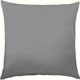 Kissenbezug Kaeppel "Uni Mako-Satin, 100% Baumwolle", grau (schiefer), B:80cm L:80cm, Baumwolle, Obermaterial: 100% Baumwolle, Kissenbez&uuml;ge, Kissenbezug, Kissenh&uuml;lle in vielen sch&ouml;nen Farbt&ouml;nen mit Rei&szlig;verschluss