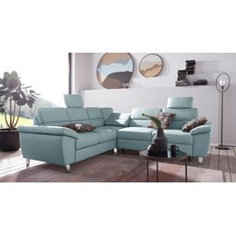 Sit & More Ecksofa SIT & MORE "Sorano L-Form", blau (aqua), B:249cm H:88cm T:229cm, Sofas, Ecksofa, wahlweise mit Bett- und Relaxfunktion, inkl. Bettkasten