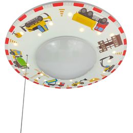 Niermann Deckenleuchte "Baustelle, Kinderlampe, Kinderzimmer", bunt (multi color), 1, &Oslash; 54cm H: 11cm, 1 Stk., Leuchten, hochwertiger Druck auf kompletter Oberfl&auml;che, Deckenleuchte