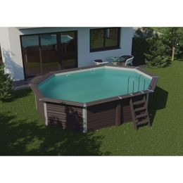 GRE Composite Pool-Set 'Avantgarde' grau oval 520 &times; 386 &times; 124 cm
