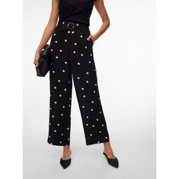 V&eacute;ro Moda Schlupfhose VERO MODA "VMJOAN HW WIDE PANT WVN BTQ", Damen, Gr. L, N-Gr, schwarz aop:joan, Web, Obermaterial: 92% Viskose, 8% Polyester, bedruckt, lang, Hosen Schlupfhose, Viskosemischung