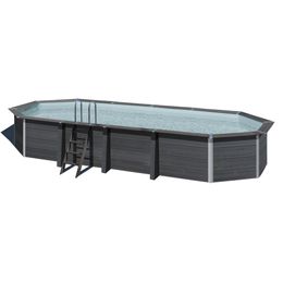 GRE Composite Pool-Set 'Avantgarde' grau oval 804 &times; 386 &times; 124 cm