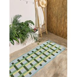 benuta Pop In- & Outdoor-L&auml;ufer Jovis Gr&uuml;n 80x250 cm - Teppich f&uuml;r Balkon, Terrasse & Garten