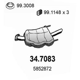 Asso Endschalld&auml;mpfer 347083 f&uuml;r Vaughall Opel