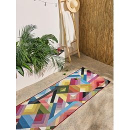 benuta Pop In- & Outdoor-L&auml;ufer Jovis Multicolor/Orange 80x250 cm - Teppich f&uuml;r Balkon, Terrasse & Garten