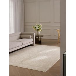 Kurzflor Teppich Aria Beige 170x240 cm - Moderner Kurzflor-Teppich f&uuml;r Wohnzimmer