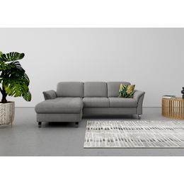 Sit & More Ecksofa SIT & MORE "Maggiore L-Form", grau, B:258cm H:88cm T:173cm, 98% Polyester, 2% Polyamid, Sofas, Ecksofa, wahlweise mit Kopfteilverstellung, Bettfunktion und Bettkasten