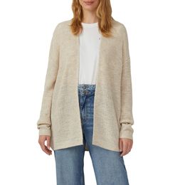 Cardigan s.Oliver, Damen, Gr. 46, light beige melange, Strick, Obermaterial: 60% Polyacryl, 22% Polyester, 10% Alpaka, 8% Polyamid, meliert, regular fit taillenbedeckt, V-Ausschnitt, Rippb&uuml;ndchen, Strickjacken Cardigan, aus Alpakamix