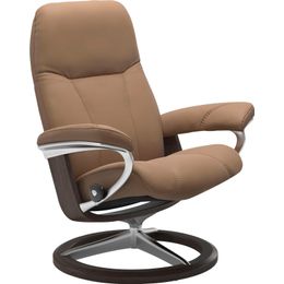 Relaxsessel stressless "Consul", braun (latte batick), B:91cm H:102cm T:79cm, Leder BATICK: BATICK ist ein leicht korrigiertes, durchgef&auml;rbtes und genarbtes M&ouml;belleder, bei dem die meisten Unebenheiten und Spuren in der Regel entfernt wurden.;Leder PALOMA: PALOMA ist ein durchgef&auml;rbtes Semianilin-M&ouml;belleder mit nat&uuml;rlicher Narbung.;ROHLEDER Stoff Q2 FARON: Ein fester zuverl&auml;ssiger Boucl&eacute; mit einem