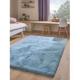 Lytte Waschbarer Kinderteppich Dave Hellblau 80x150 cm - Waschbarer Teppich f&uuml;r Kinderzimmer