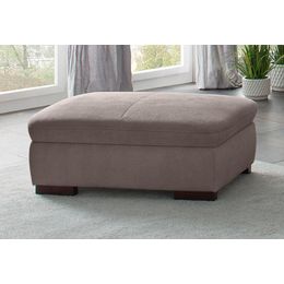 Stauraumhocker Home Affaire "Alberto", grau (taupe), B:101cm H:43cm T:68cm, 90% Polyester, 10% Polyamid;Microfaser in Antiklederoptik (100% Polyester);Luxus-Microfaser Vintageoptik (100% Polyester);Luxus-Microfaser weich (90%Polyester 10%Polyamid), Hocker, gross, mit Stauraum