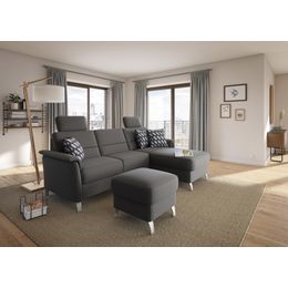 Sit & More Ecksofa SIT & MORE "Palmera L-Form, B: 244 cm", grau (dunkelgrau), B:244cm H:89cm T:163cm, 100% Polyester, Sofas, Ecksofa, optional Bettfunktion & Bettkasten, Federkern