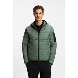 Steppjacke BOSS Green "OW Urbanex JT HD", Herren, Gr. M, open gr&uuml;n358, Web, Obermaterial: 100% Polyester, unifarben, regular fit normal, hoch geschlossener Ausschnitt, elastischer Bund, Jacken Steppjacke, Kapuze, Regular Fit, reflektierende Details