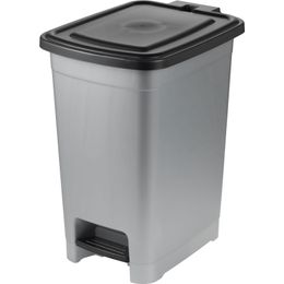 M&uuml;lleimer keeeper "olaf", silber (light silber), B:36,5cm H:44cm T:27cm, Kunststoff, M&uuml;lleimer, M&uuml;lleimer, leicht zu reinigen, komfortables &Ouml;ffnen und Schlie&szlig;en mit Tretpedal