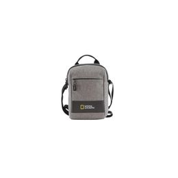 Schultertasche National Geographic "SHADOW", Damen, Gr. B/H/T: 5cm x 22,5cm x 16cm, grau, Kunstfaser, meliert, Taschen Schultertasche, hergestellt aus recycelten PET-Flaschen