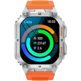 Smartwatch SMARTY 2.0 "Smarty 2.0", orange (orange, orange), Smartwatches, Herren, 1,96 &Prime;, Smartwatch
