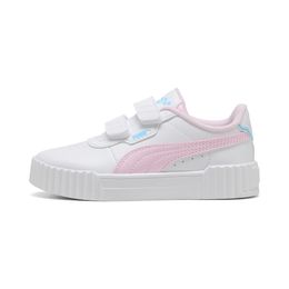 Sneaker Puma "CARINA 3.0 JELLY HEAVEN V PS", M&auml;dchen, Gr. 30, Puma wei&szlig;, pearl pink, Synthetik, unifarben, Schuhe Sneaker, mit Klettverschluss, profilierte Gummilaufsohle, aus Synthetik