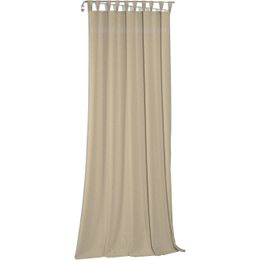 Vorhang WIRTH "Wiessee", beige (natur), B:150cm H:395cm, Baumwolle, Leinen, Modal, Gardinen, Vorhang, nach Ma&szlig;