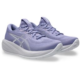 Laufschuh asics "GEL-CUMULUS 28", Damen, Gr. 41,5, blaubell, wei&szlig;, Synthetik, Schuhe Laufschuh, sportlicher Stil, leicht profiliertes Laufsohlenprofil, Schn&uuml;rung