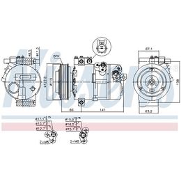 NISSENS Kompressor, Klimaanlage 890394 12V f&uuml;r KIA 977012P160