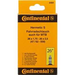 Fahrradschlauch Prophete "Continental", schwarz, Fahrradschl&auml;uche, 48mm, Dunlopventil (DV), 26 Zoll (66,04cm)
