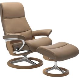 Relaxsessel stressless "View", braun (almond paloma), B:82cm H:109cm T:81cm, Leder BATICK: BATICK ist ein leicht korrigiertes, durchgef&auml;rbtes und genarbtes M&ouml;belleder, bei dem die meisten Unebenheiten und Spuren in der Regel entfernt wurden.;Leder PALOMA: PALOMA ist ein durchgef&auml;rbtes Semianilin-M&ouml;belleder mit nat&uuml;rlicher Narbung.;ROHLEDER Stoff Q2 FARON: Ein fester zuverl&auml;ssiger Boucl&eacute; mit einem 