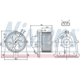 NISSENS Innenraumgebl&auml;se 87022 &Oslash;146mm 146mm f&uuml;r SKODA VW SEAT AUDI 1J1819021C 1J1819021 1J1819021A