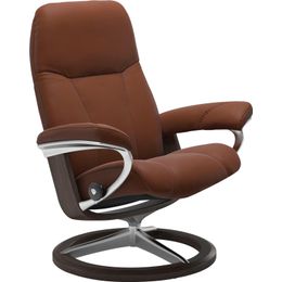 Relaxsessel stressless "Consul", braun (copper paloma), B:91cm H:102cm T:79cm, Leder BATICK: BATICK ist ein leicht korrigiertes, durchgef&auml;rbtes und genarbtes M&ouml;belleder, bei dem die meisten Unebenheiten und Spuren in der Regel entfernt wurden.;Leder PALOMA: PALOMA ist ein durchgef&auml;rbtes Semianilin-M&ouml;belleder mit nat&uuml;rlicher Narbung.;ROHLEDER Stoff Q2 FARON: Ein fester zuverl&auml;ssiger Boucl&eacute; mit eine