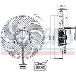 NISSENS L&uuml;fter, Motork&uuml;hlung 85541 rechts &Oslash;293mm 293mm f&uuml;r SKODA VW SEAT 6Q0959455J 6QD959455B