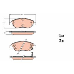 TRW Bremsbelagsatz, Scheibenbremse GDB2228 vorne rechts links f&uuml;r FIAT 77367923 77361166 77368553
