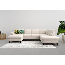 Sit & More Wohnlandschaft SIT & MORE "Maggiore U-Form", grau (elefant), B:312cm H:88cm T:224cm, 95% Polyester, 5% Polyamid, Sofas, Wohnlandschaft, wahlweise mit Kopfteilverstellung, Bettfunktion und Stauraum