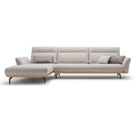 Ecksofa "CR.460", grau (seidengrau 044, 12), B:338cm H:103cm T:183cm, Chenille COCO (72% Polyester 15% Baumwolle 13% Polyacryl), CREATION BY ROLF BENZ, Sofas, Ecksofa, Sockel in Eiche, Winkelf&uuml;&szlig;e in Umbragrau, Breite 338 cm