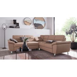 Sit & More Ecksofa SIT & MORE "Sorano L-Form", braun (macchiato), B:249cm H:88cm T:229cm, Sofas, Ecksofa, wahlweise mit Bett- und Relaxfunktion, inkl. Bettkasten
