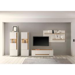 Wohnwand Home Affaire "City/Giron", wei&szlig;, B:340cm H:170cm T:45cm, Kastenm&ouml;bel-Sets, Wohnwand