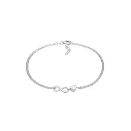 Fu&szlig;kette Elli "Fu&szlig;schmuck Herz Unendlichkeit Infinity 925 Silber" Gr. 22, silber, Fu&szlig;ketten, Damen, Silber 925 (Sterlingsilber), Fu&szlig;kette