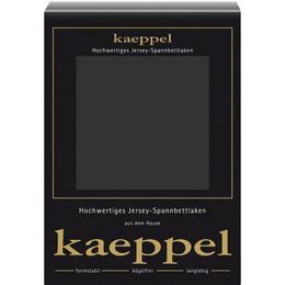Spannbettlaken Kaeppel "Single Jersey Mako Elasthan", grau (titanium), L:200cm, Jersey-Elasthan, Obermaterial: 97% Baumwolle, 3% Elasthan, Bettlaken, Spannbettlaken, aus 97% Baumwolle und 3% Elasthan