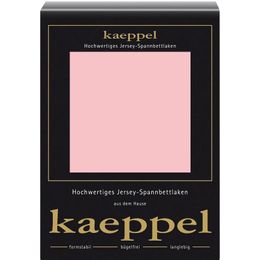 Spannbettlaken Kaeppel "Single Jersey Mako Elasthan", rosa (hellrosa), L:200cm, Jersey-Elasthan, Obermaterial: 97% Baumwolle, 3% Elasthan, Bettlaken, Spannbettlaken, aus 97% Baumwolle und 3% Elasthan